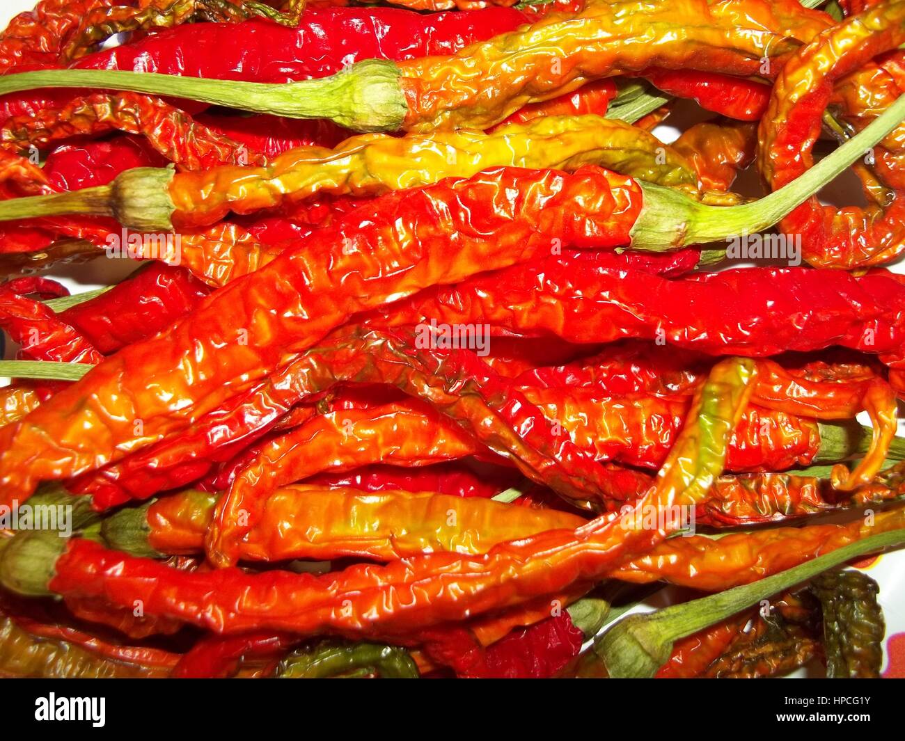 Long Thin Cayenne Peppers Stock Photo - Alamy
