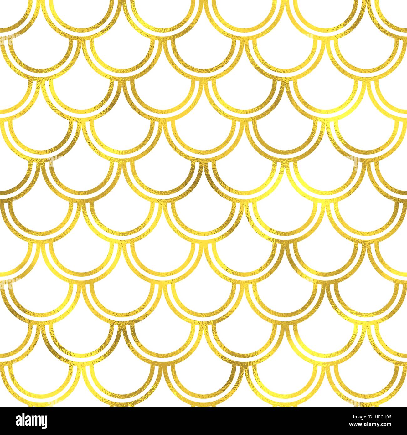 Gold glittering foil japanese waves seamless pattern background Stock ...