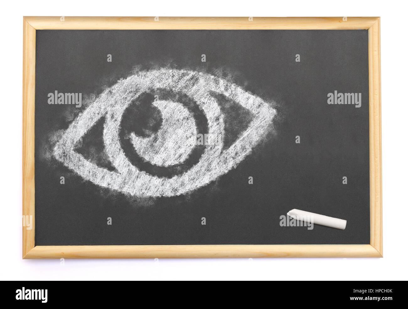 Blackboard with an eye drawn on and a single chalk.(series Stock Photo ...