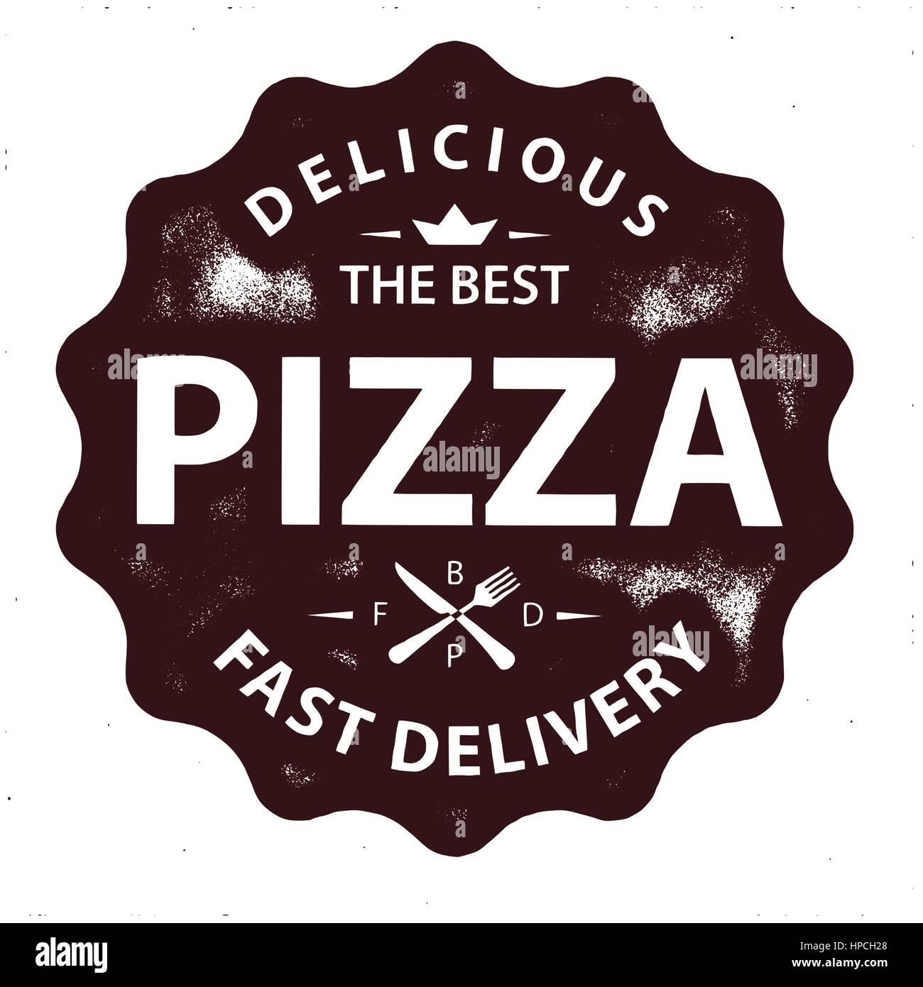 Vintage Vector Pizza Logo, Label Stamp isolated on white background ...