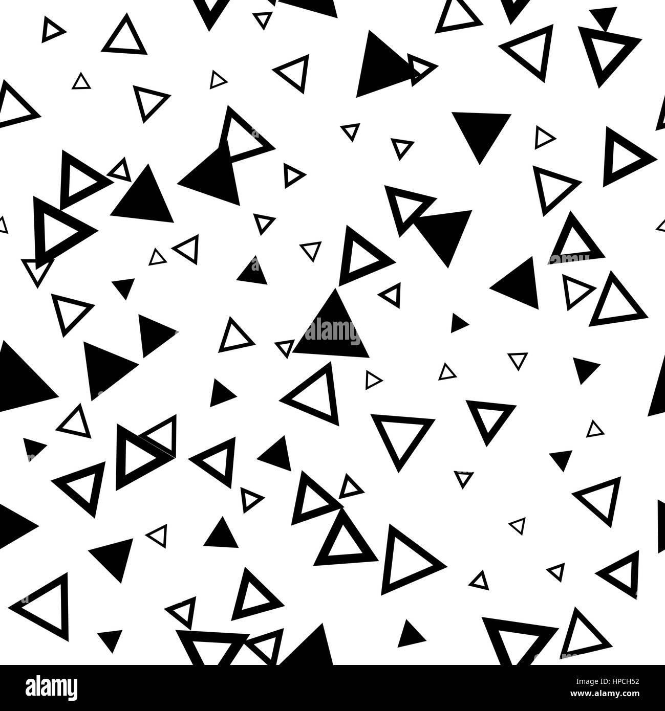 Seamless pattern with triangulars, vector black and white background ...