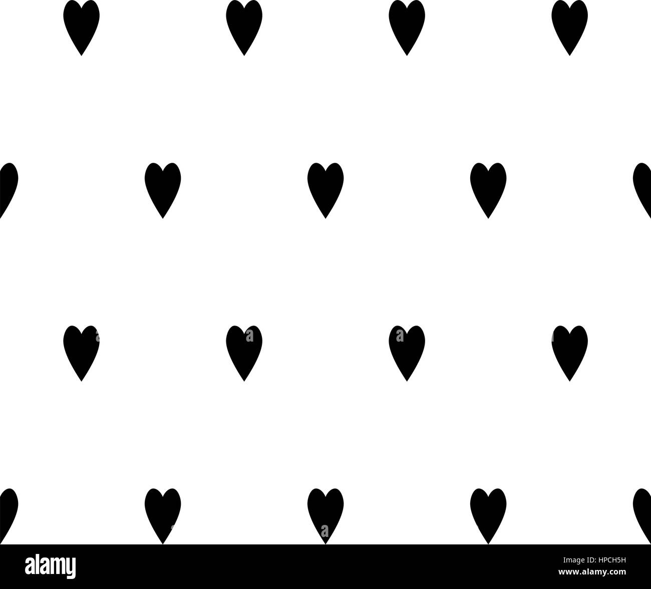 Black and white seamless pattern with hearts. Vector background Stock ...
