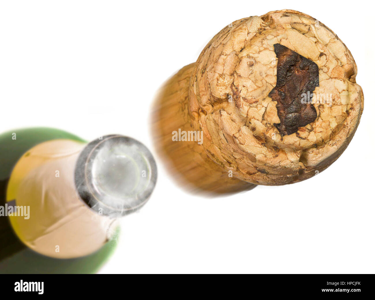 Champagne cork with the shape of Chad burnt in and bottle of champagne ...
