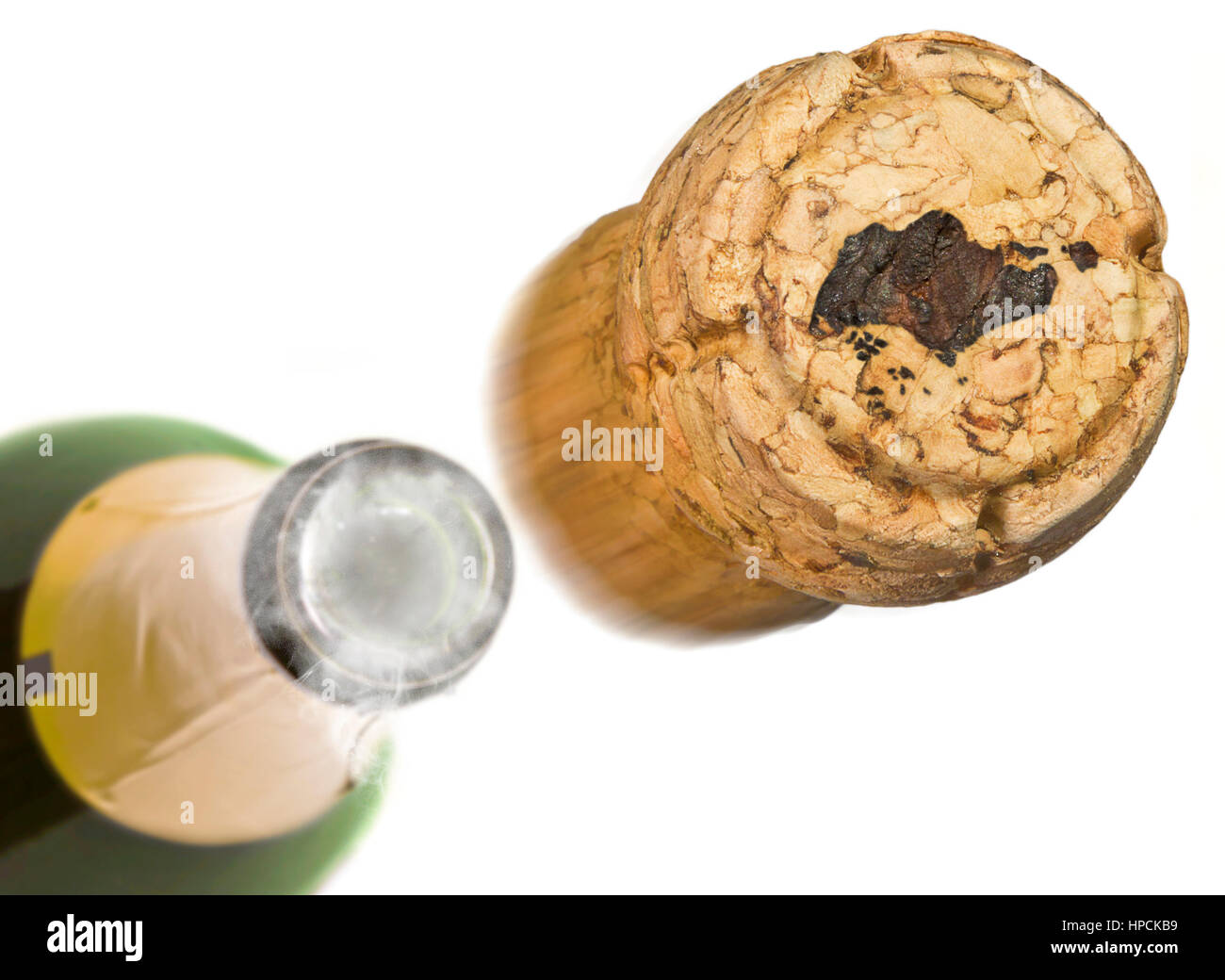 Champagne cork with the shape of Singapore burnt in and bottle of ...