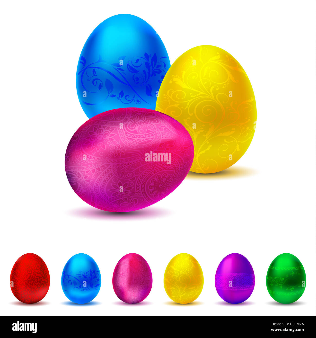Metallic decorated Easter Egg collection - 6 colors Stock Photo - Alamy