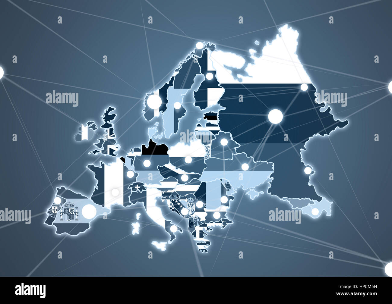 Color Country Map of Europe in gray color Stock Photo - Alamy