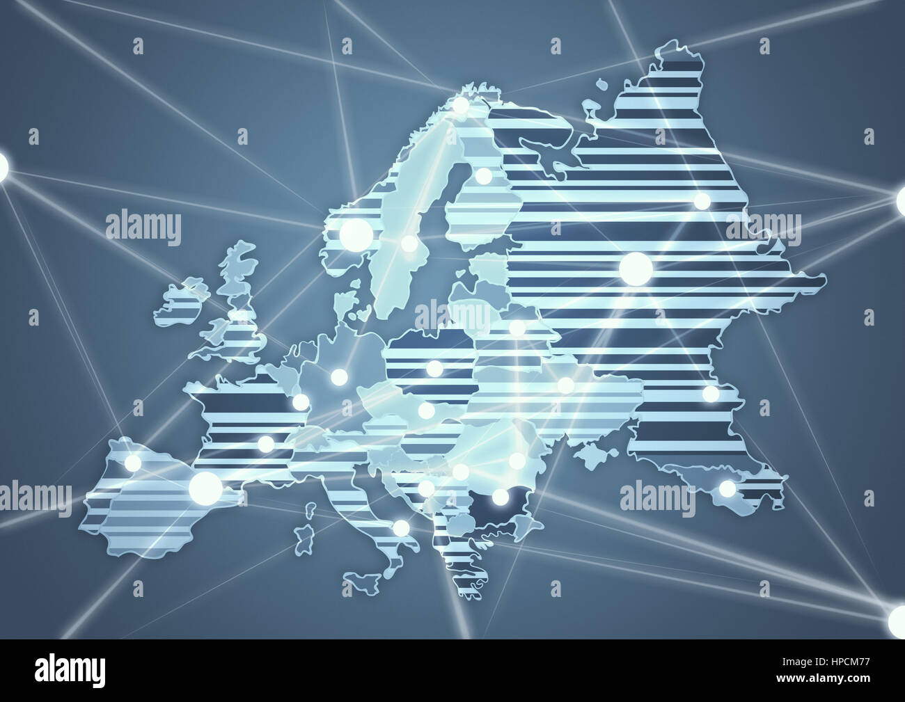 Color Country Map of Europe in gray color Stock Photo - Alamy