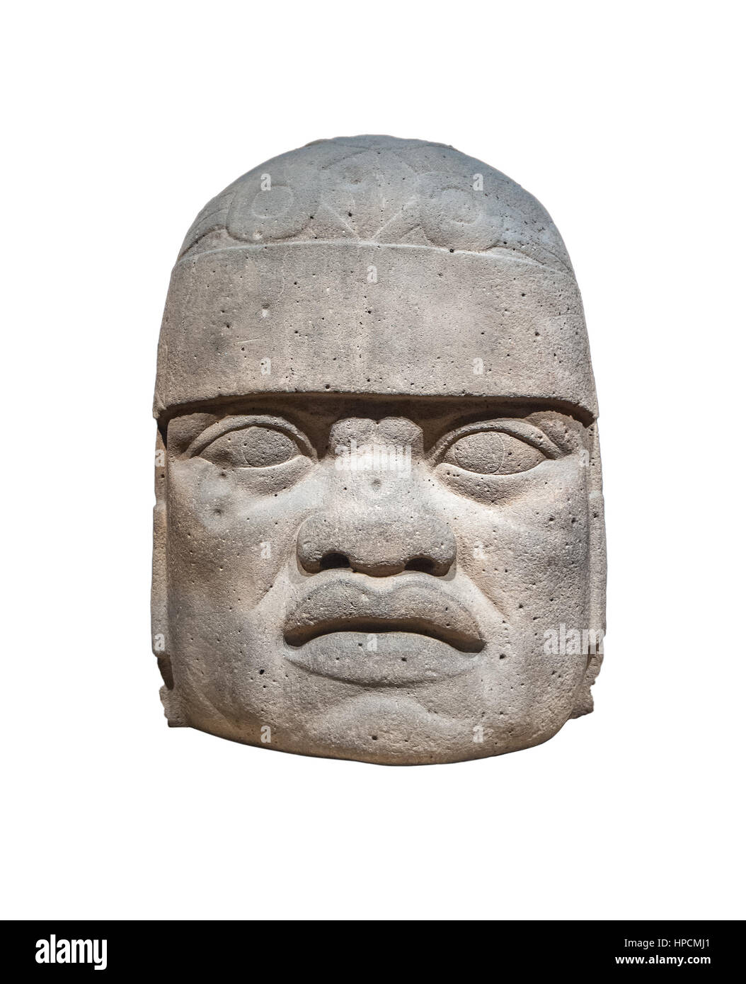 Olmec colossal head isolated Stock Photo - Alamy