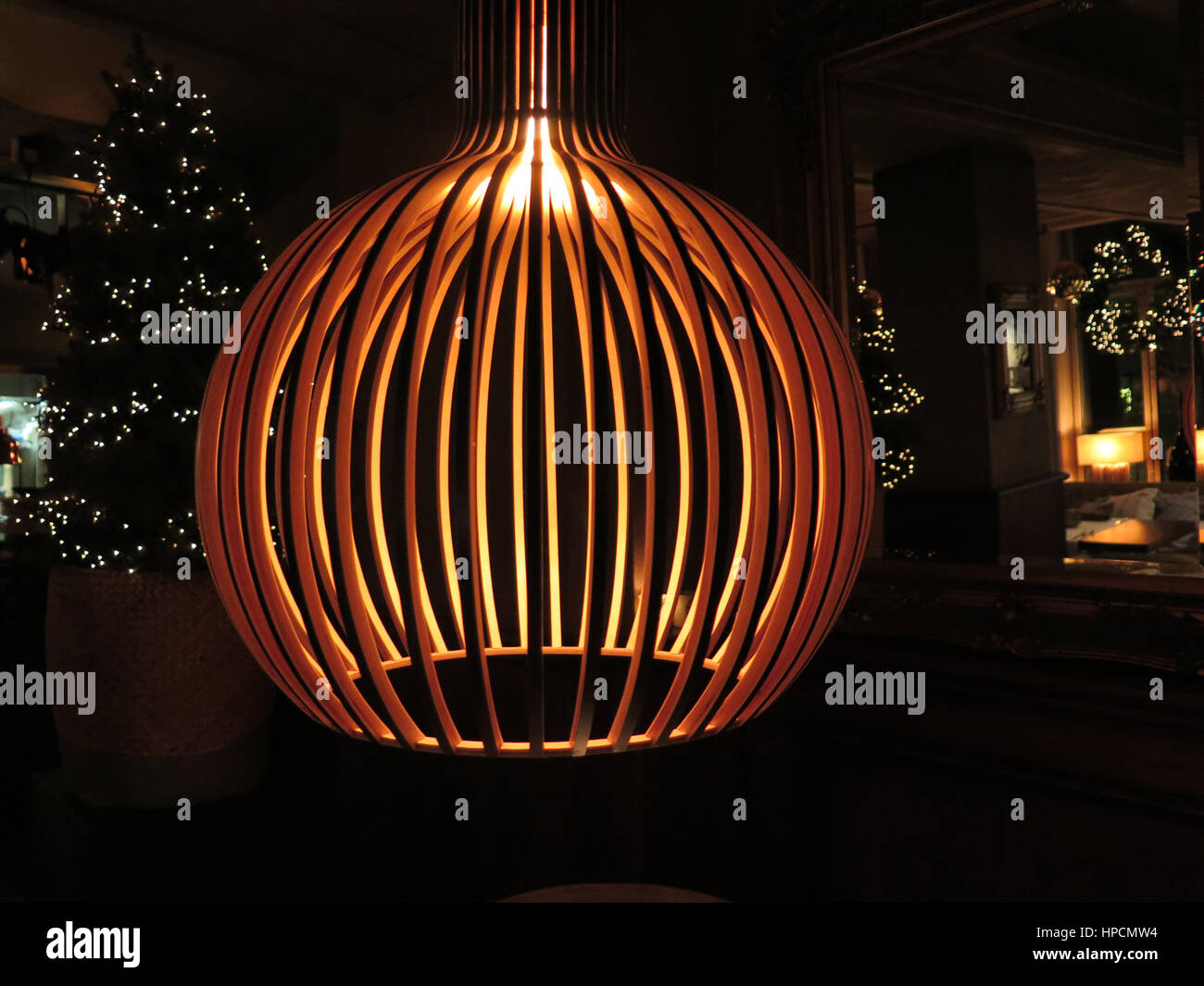 Closeup of lamp shades hanging from ceiling Stock Photo - Alamy