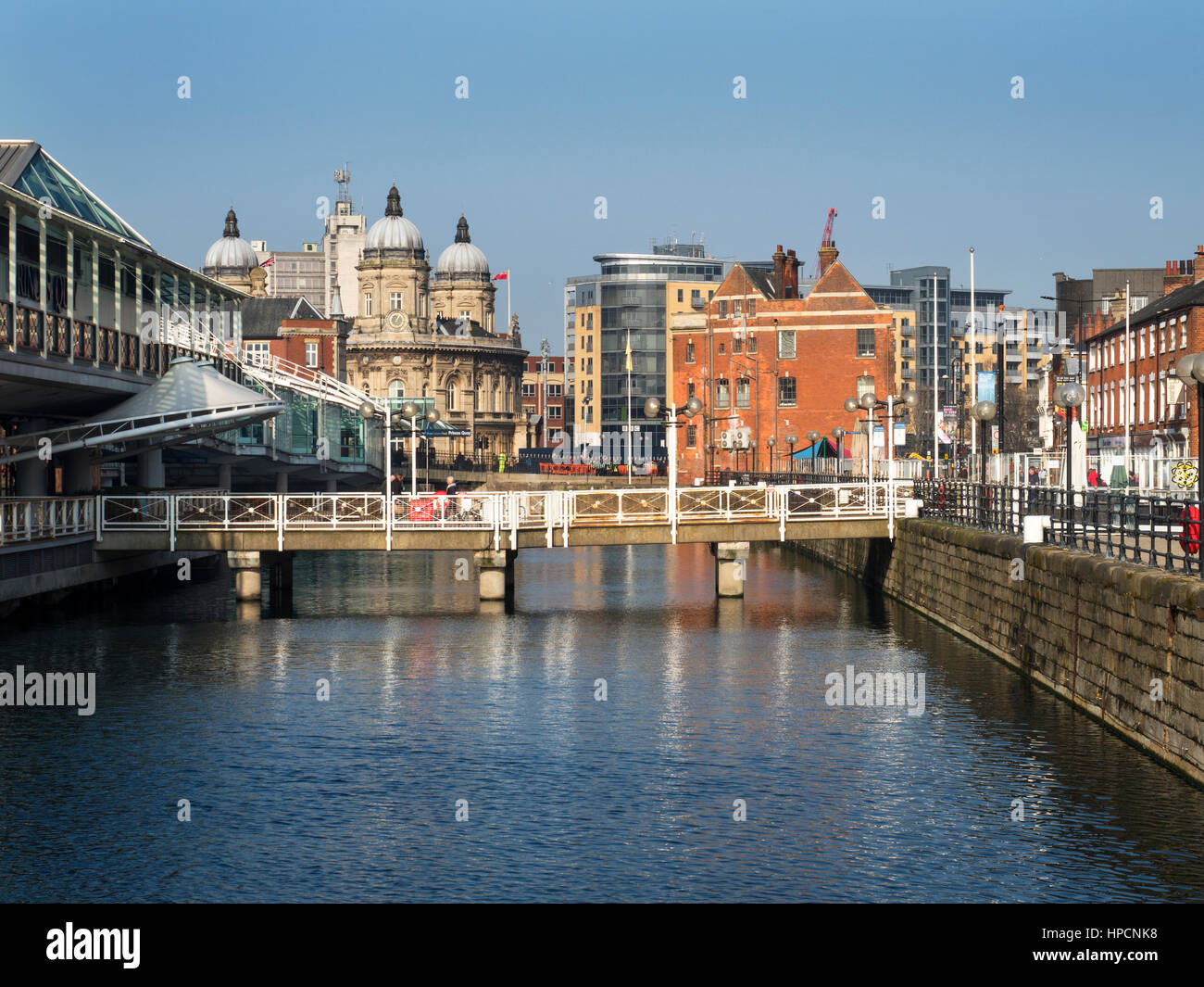 View along Princes Quay to the Maritime Museum in Hull Yorkshire ...