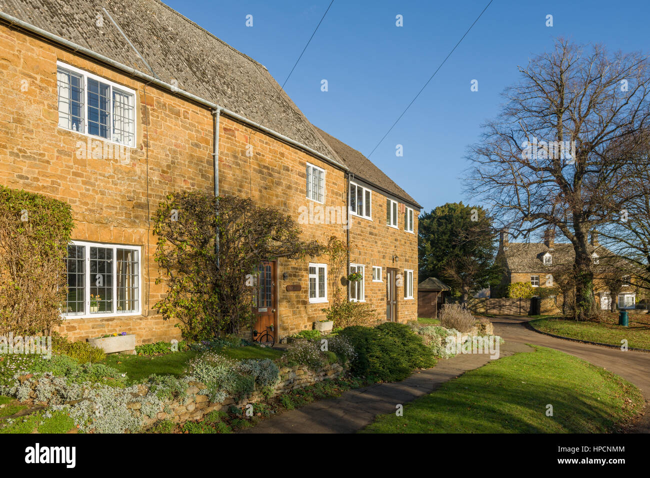 Cottages in the village of Shenington, five miles west of Banbury ...