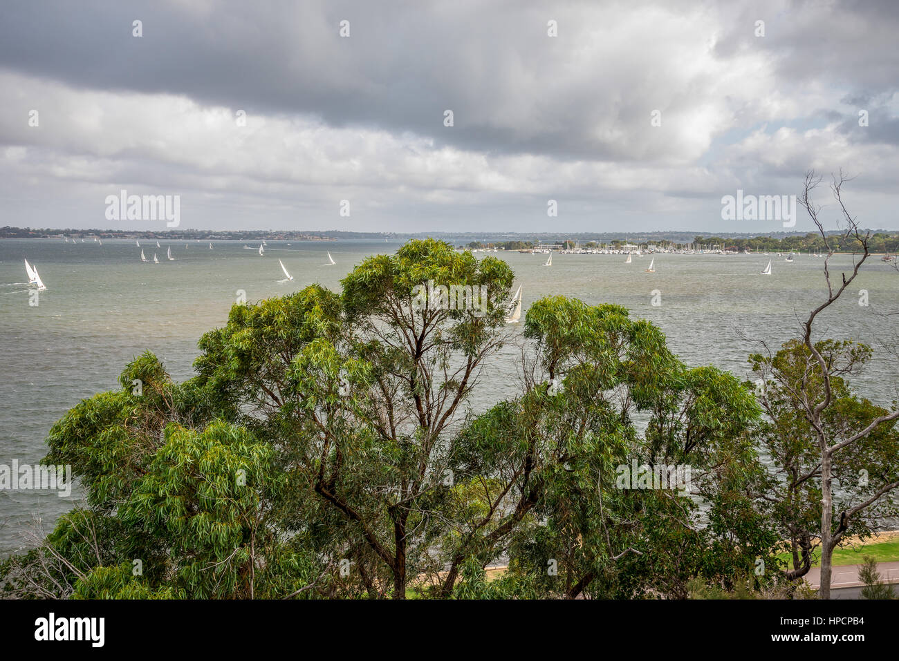 Perth Royal Yacht Club racing in Freshwater Bay on Swan river in Perth ...