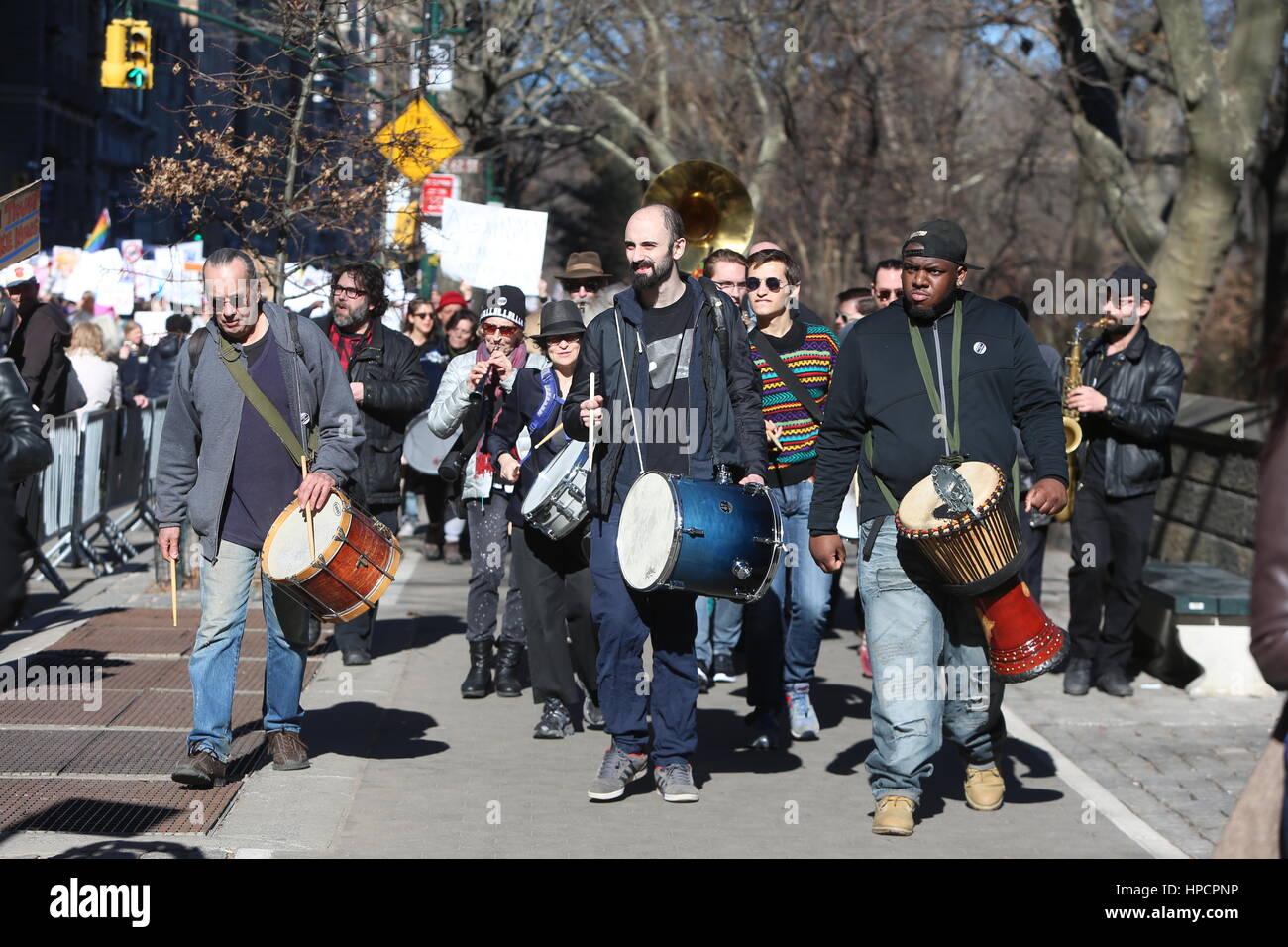 New York City, USA. 20th Feb, 2017. A crowd estimated at more than ten ...