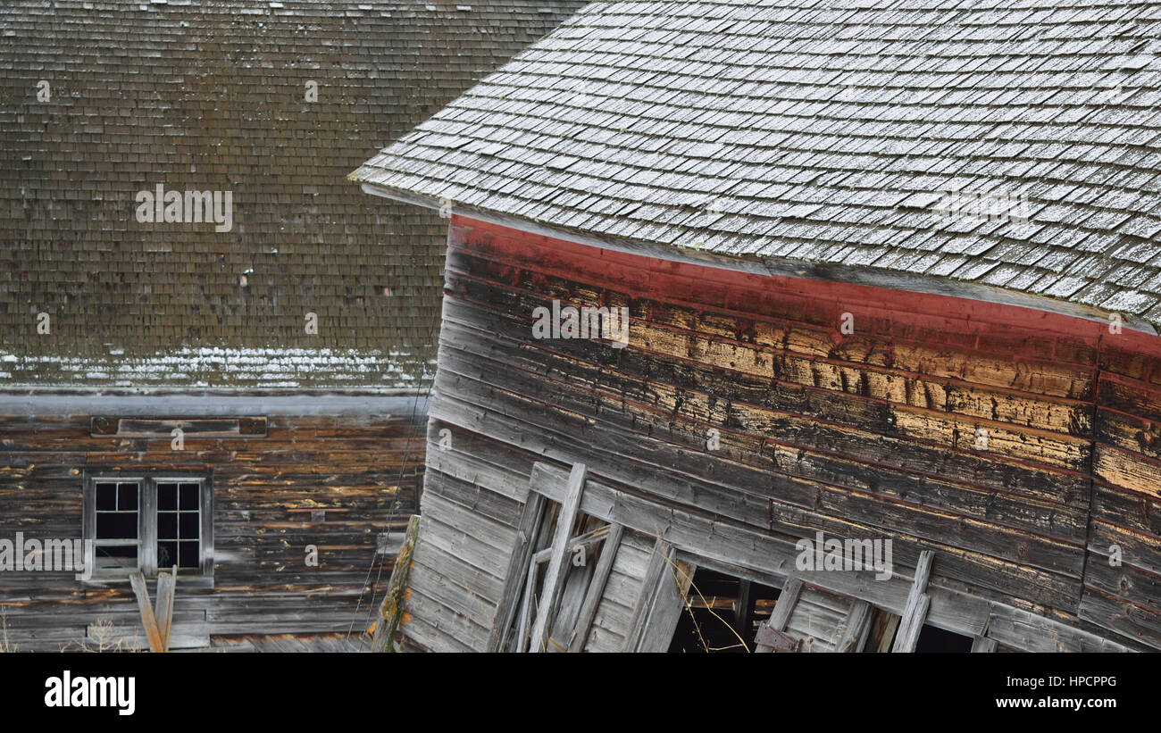 Worn and Weathered Barns in Winter Stock Photo - Alamy
