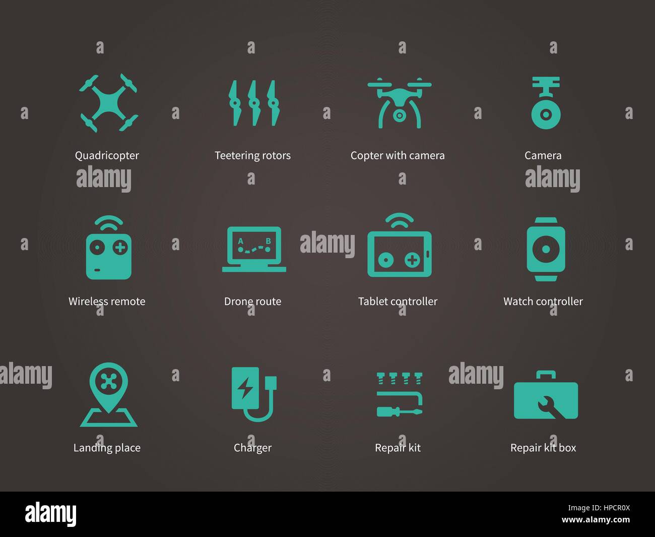 Business drone icons set Stock Vector Images - Alamy