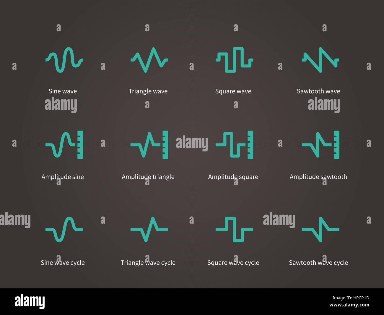 Voice. sound and music compression types icons set Stock Vector Image ...
