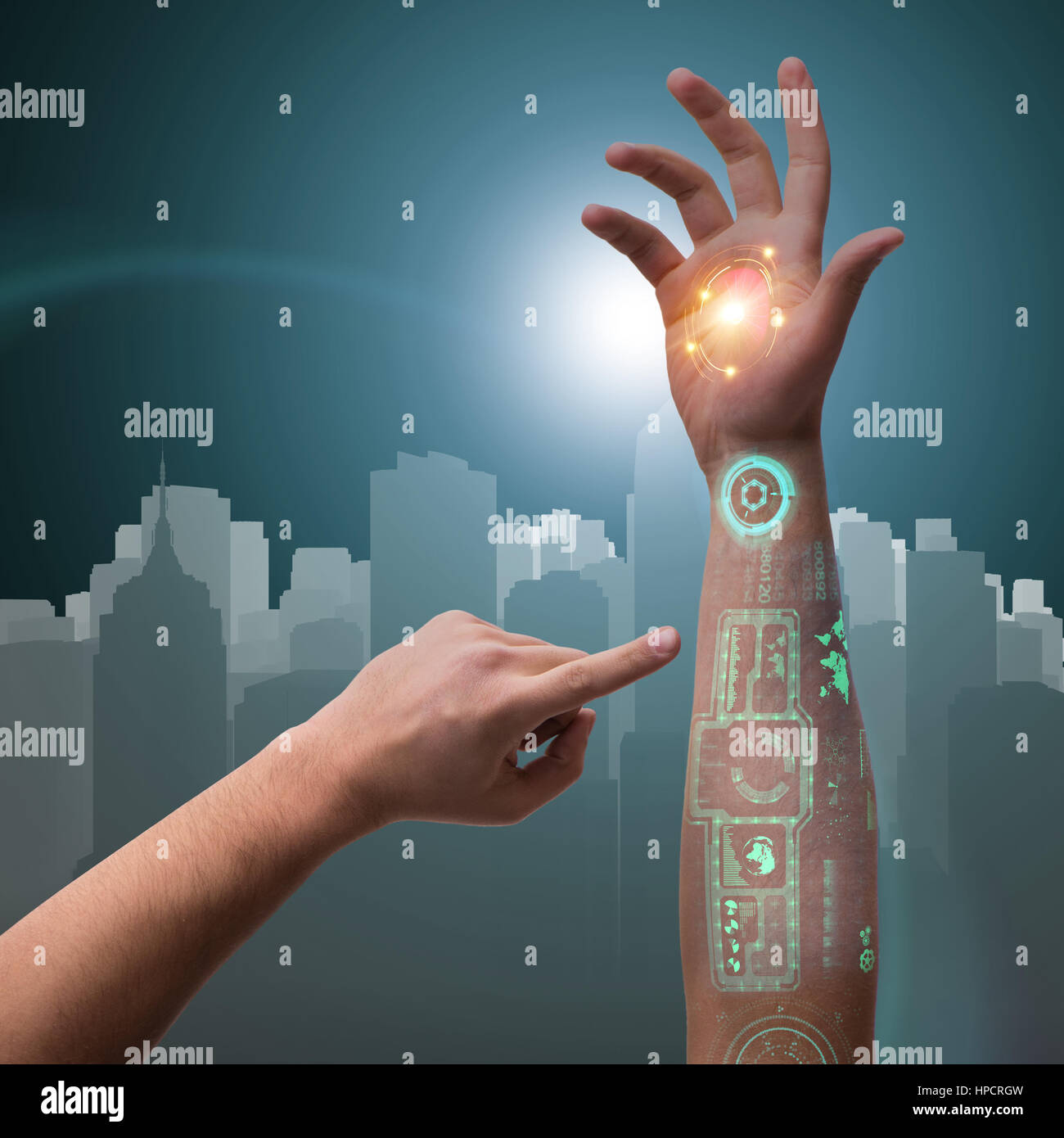 Human robotic hand in futuristic concept Stock Photo - Alamy