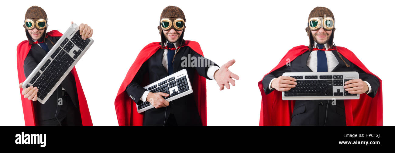 Man wearing red clothing in funny concept Stock Photo - Alamy