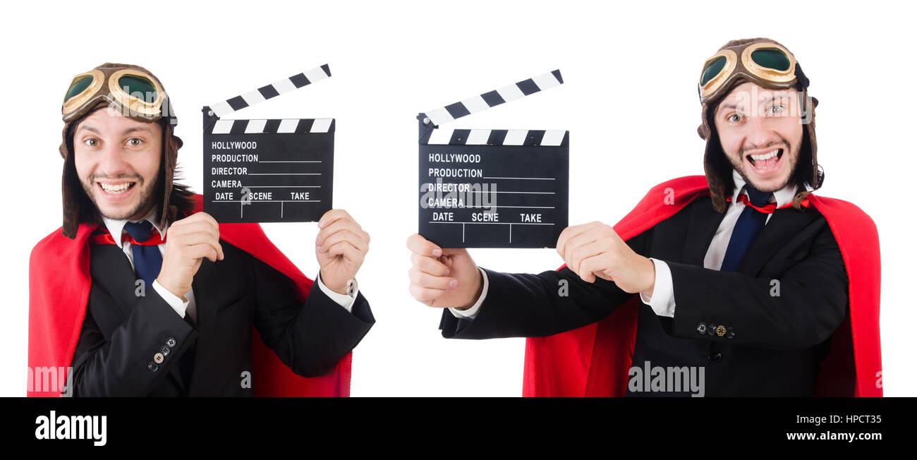 Man wearing red clothing in funny concept Stock Photo - Alamy