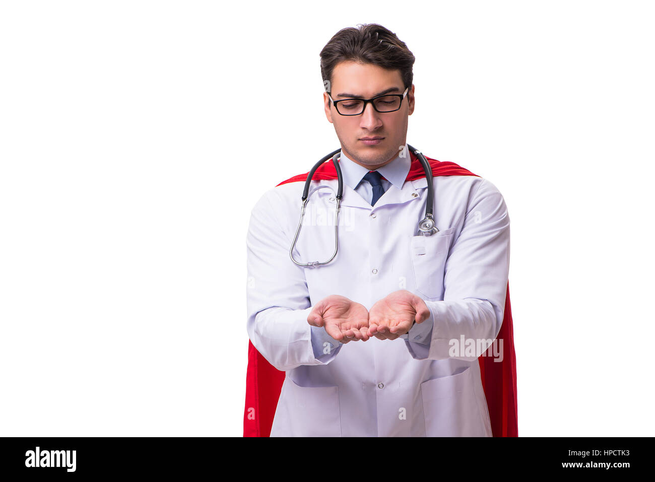 Super hero doctor isolated on white Stock Photo - Alamy
