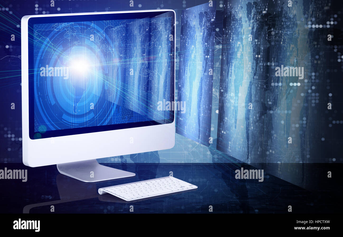 Computer screen in business concept Stock Photo - Alamy