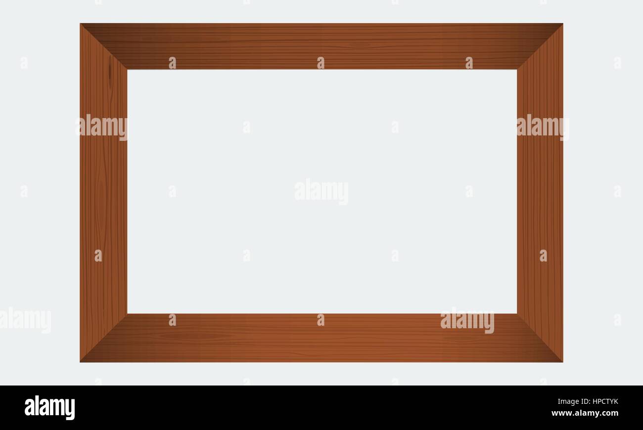 Wood Photo frame. Realistic wooden border on a transparent background ...