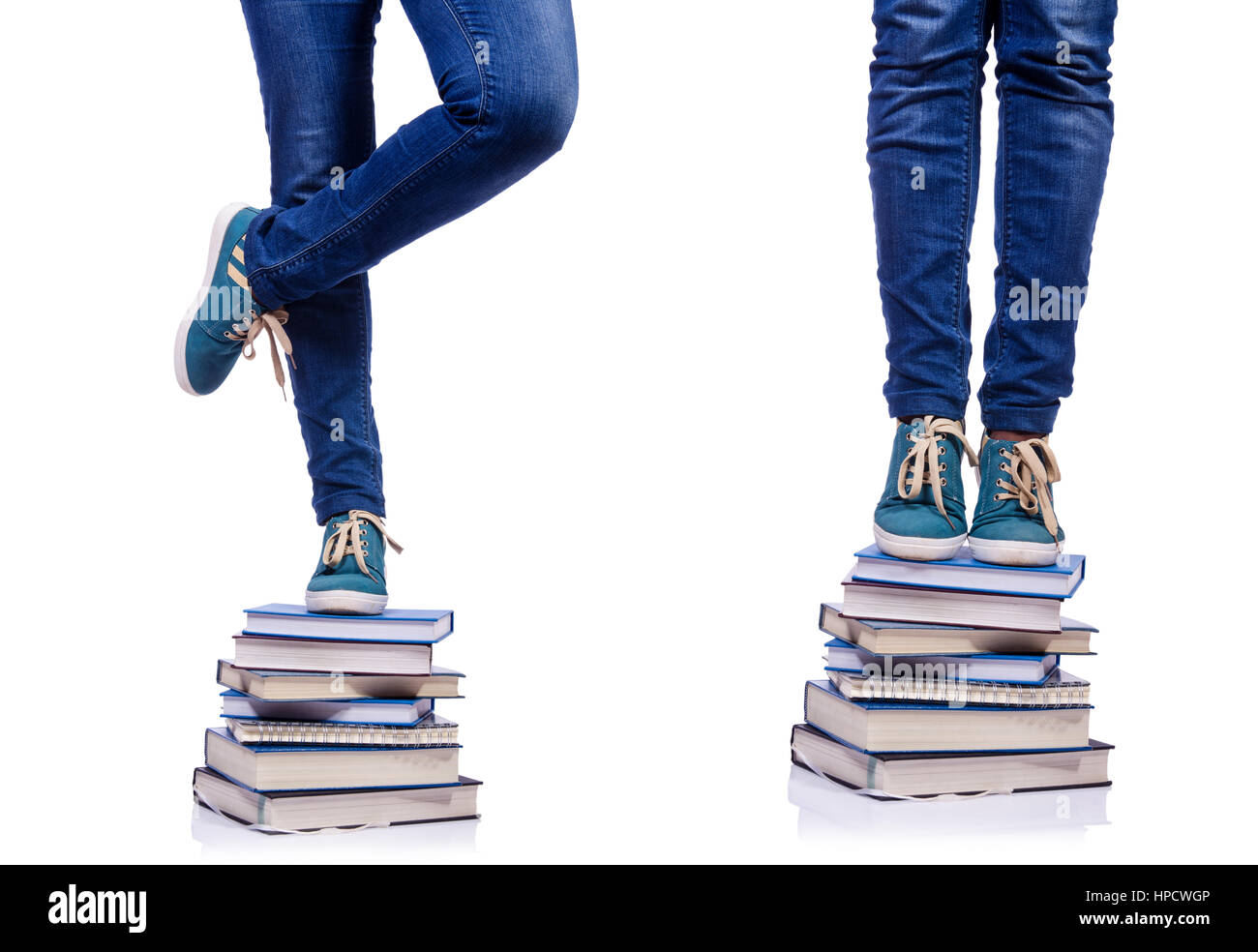Climbing the steps of knowledge - education concept Stock Photo - Alamy