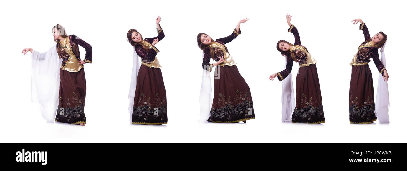 Young lady dancing traditional azeri dance Stock Photo - Alamy