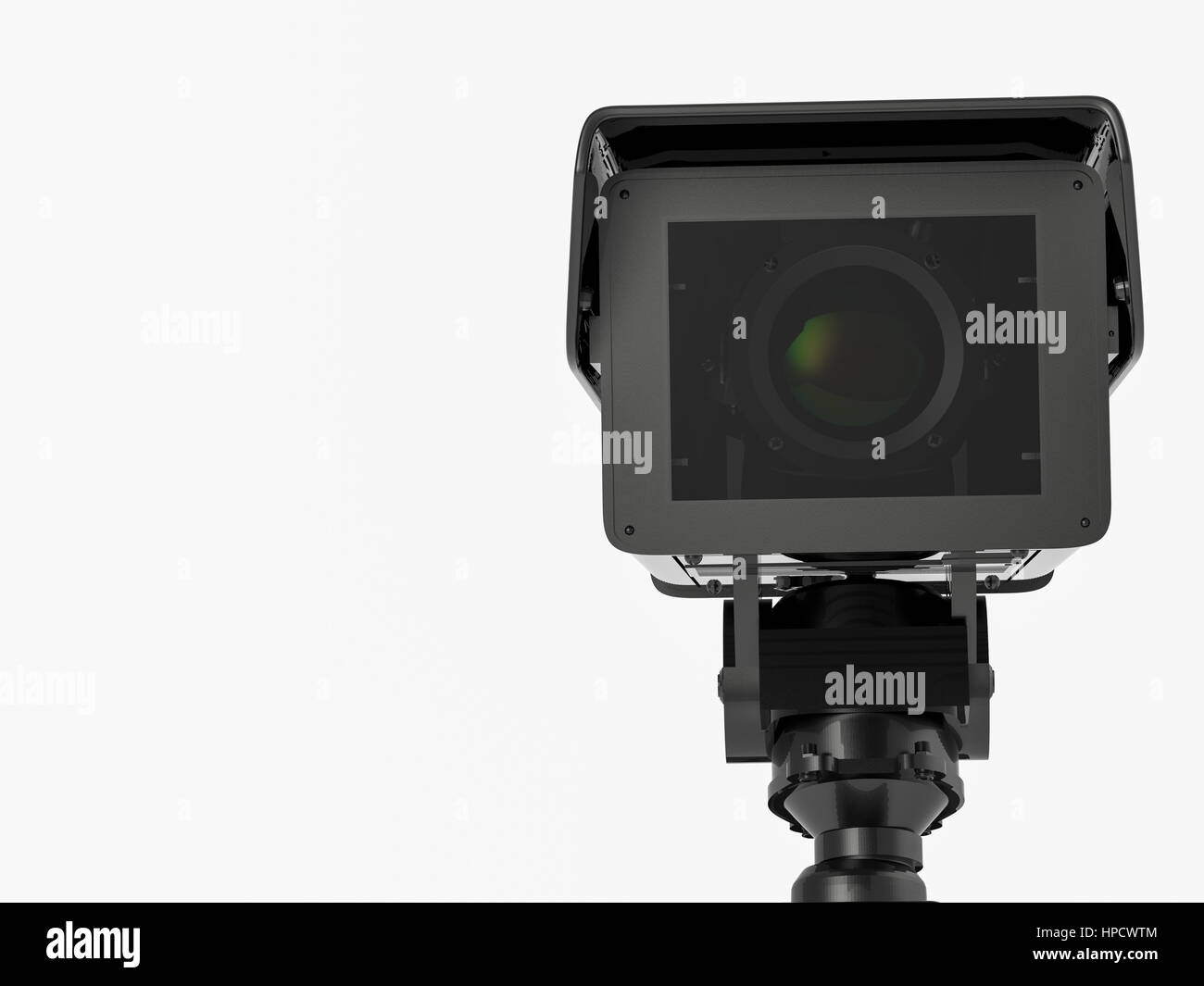 3d rendering black cctv camera or security camera isolated on white ...
