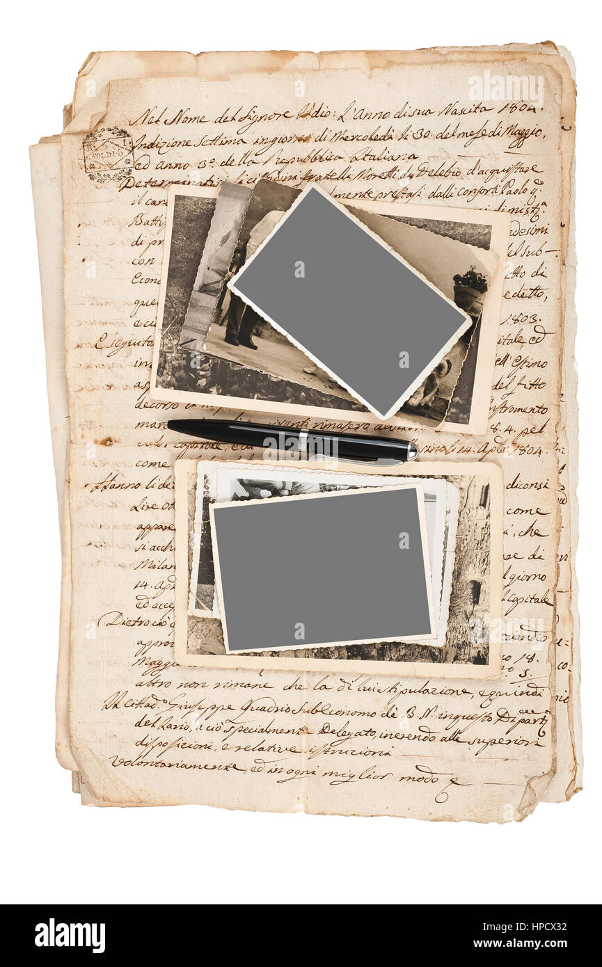 Letter old vintage writing Cut Out Stock Images & Pictures - Alamy