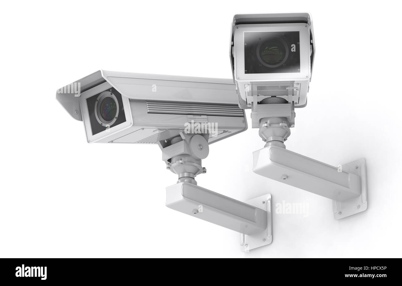 3d rendering cctv camera or security camera on white background Stock ...