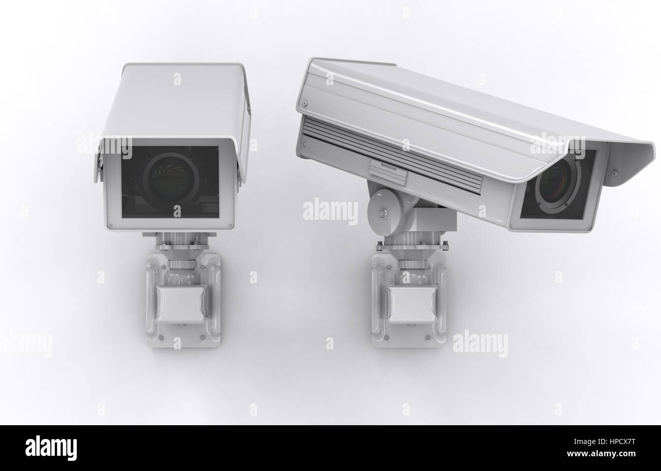 3d rendering cctv camera or security camera on white background Stock ...
