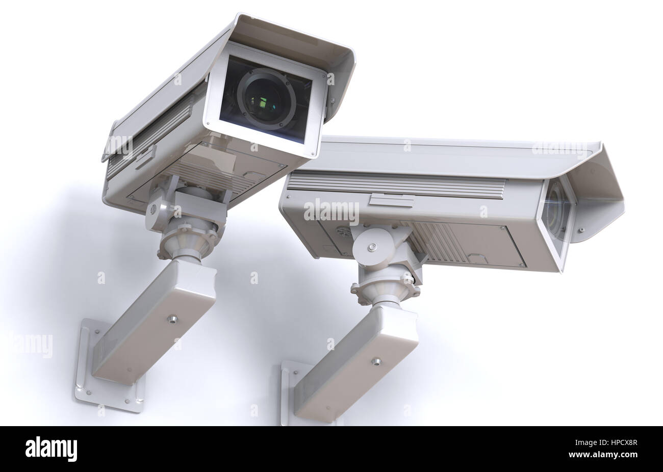 3d rendering cctv camera or security camera on white background Stock ...