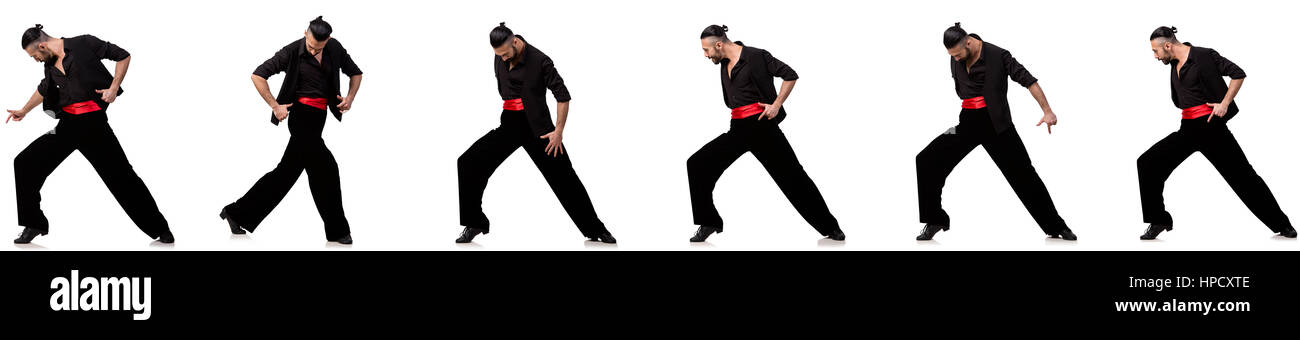 Spanish dancer in various poses on white Stock Photo - Alamy