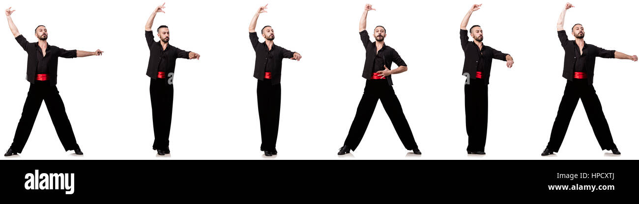 Spanish dancer in various poses on white Stock Photo - Alamy