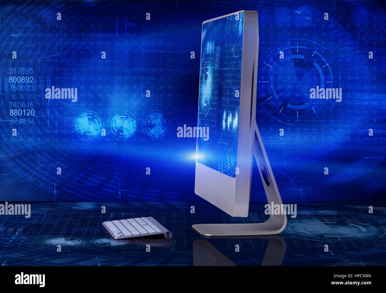 Computer screen in business concept Stock Photo - Alamy