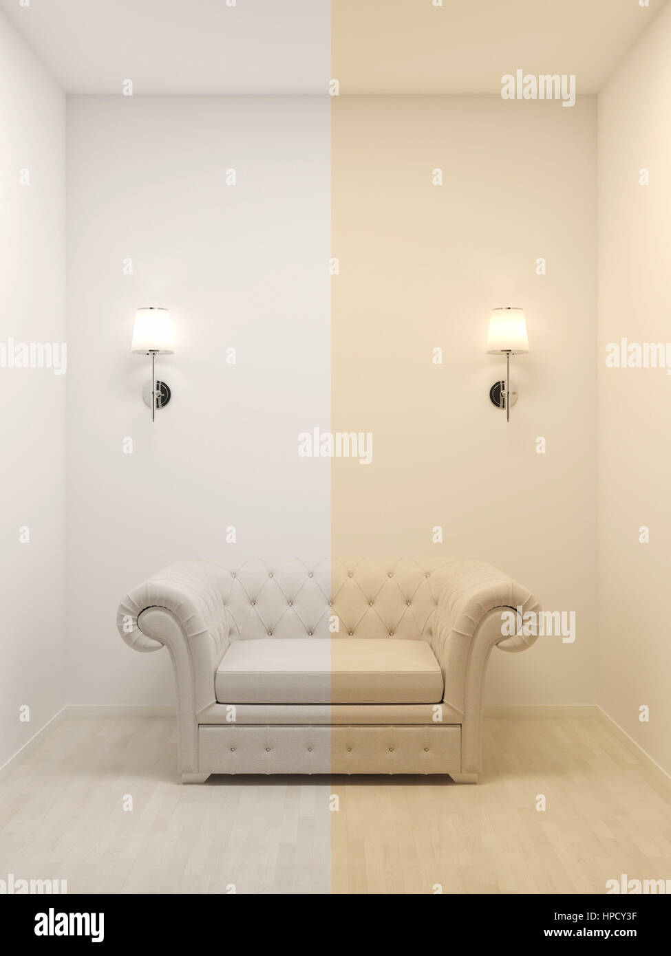 6000 and 4500 kelvin temperature colours 3d rendering image Stock Photo ...