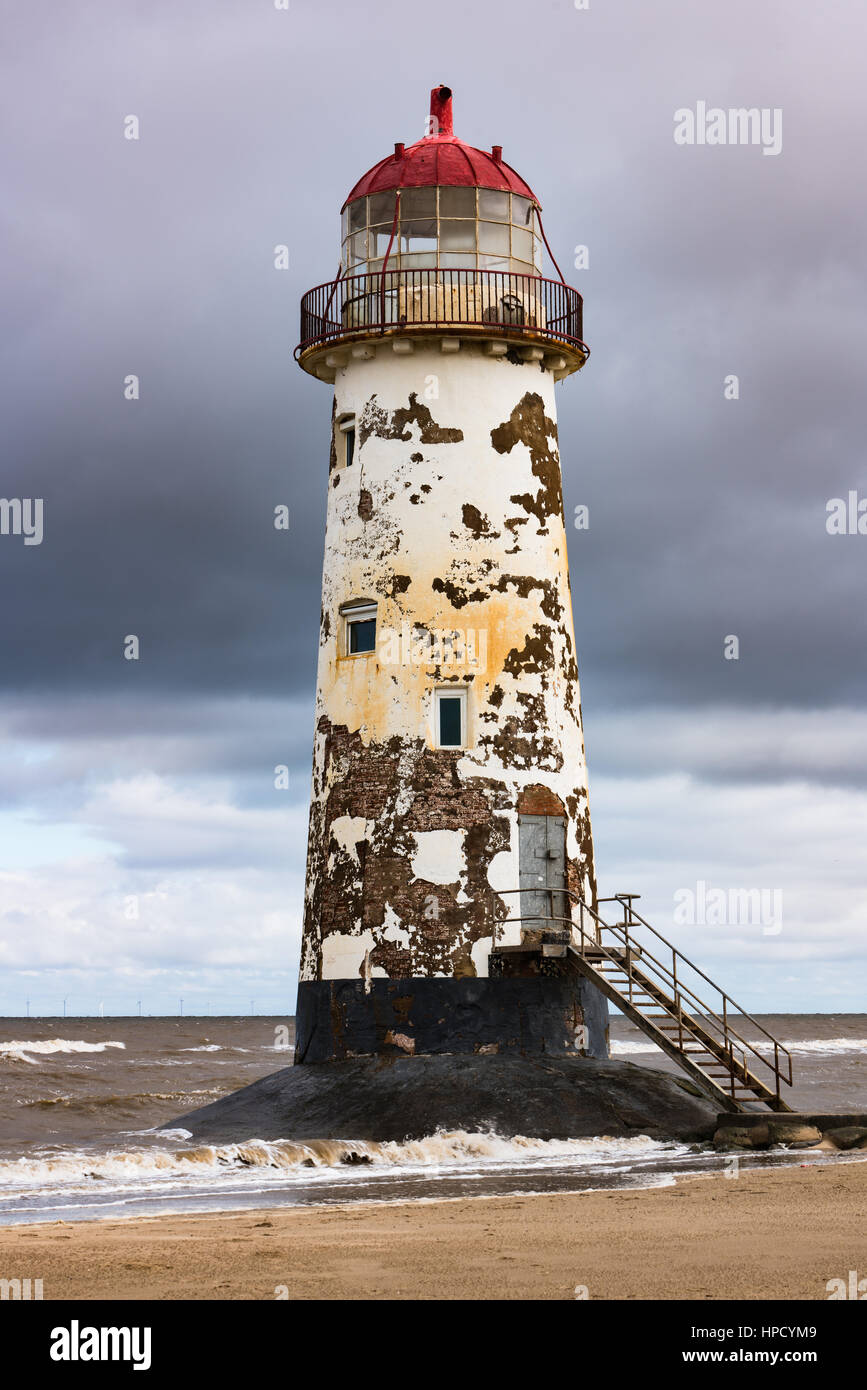 Point of Ayr Lighthouse on Talacre Beach, Wales Stock Photo - Alamy