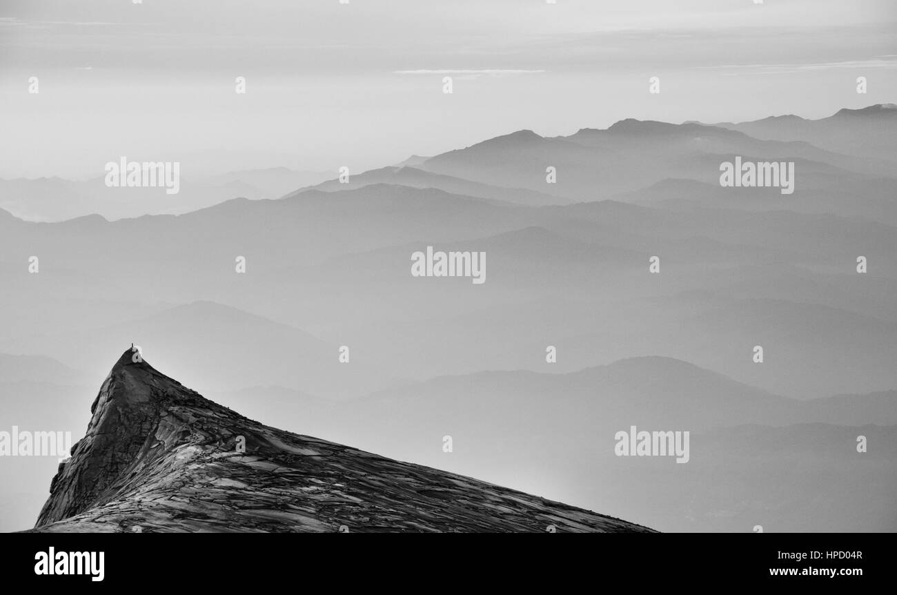 South Peak, Mt. Kinabalu, Mt. Trusmadi (Background), Sabah, Borneo ...