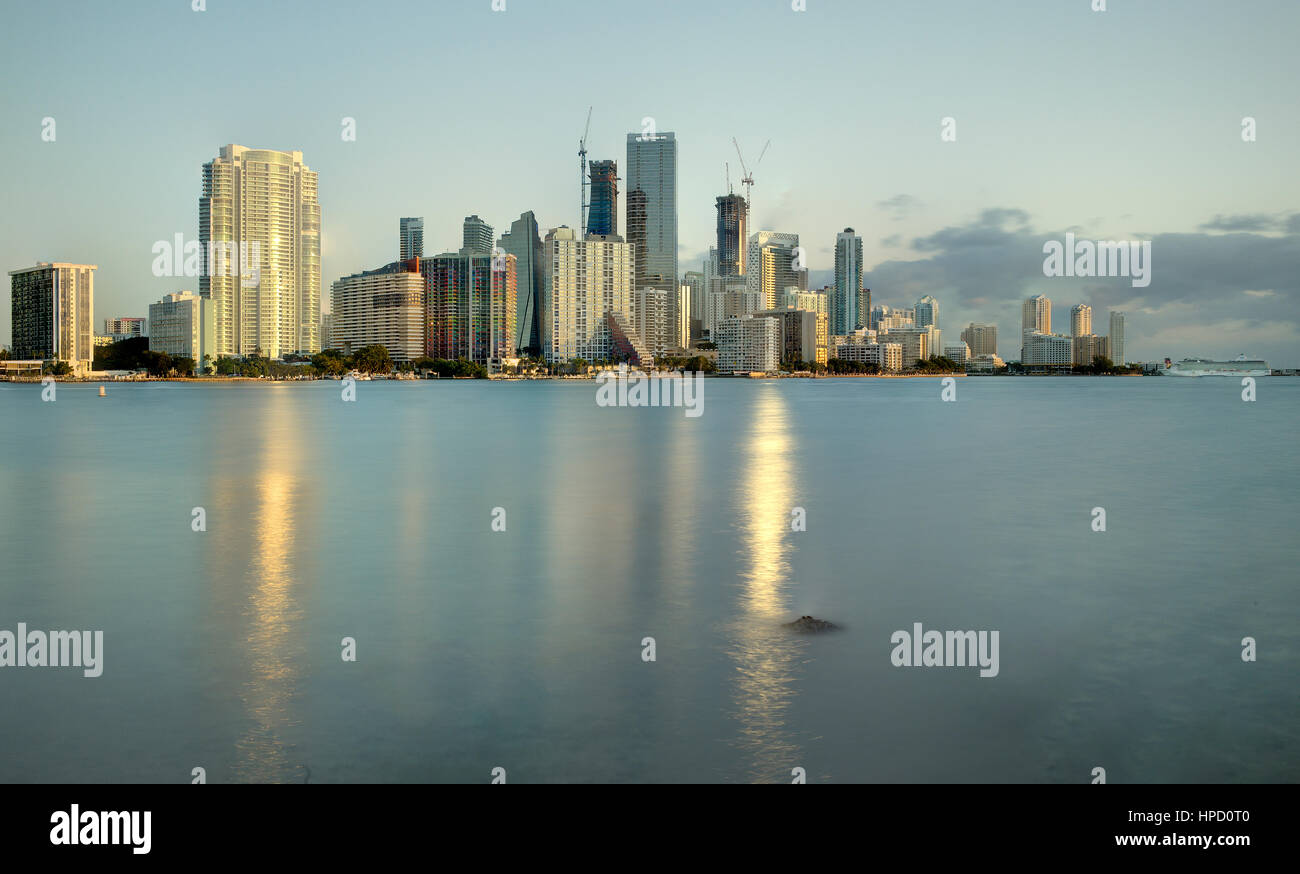 Brickell Buildings and Biscayne Bay. Miami. Florida. USA Stock Photo ...