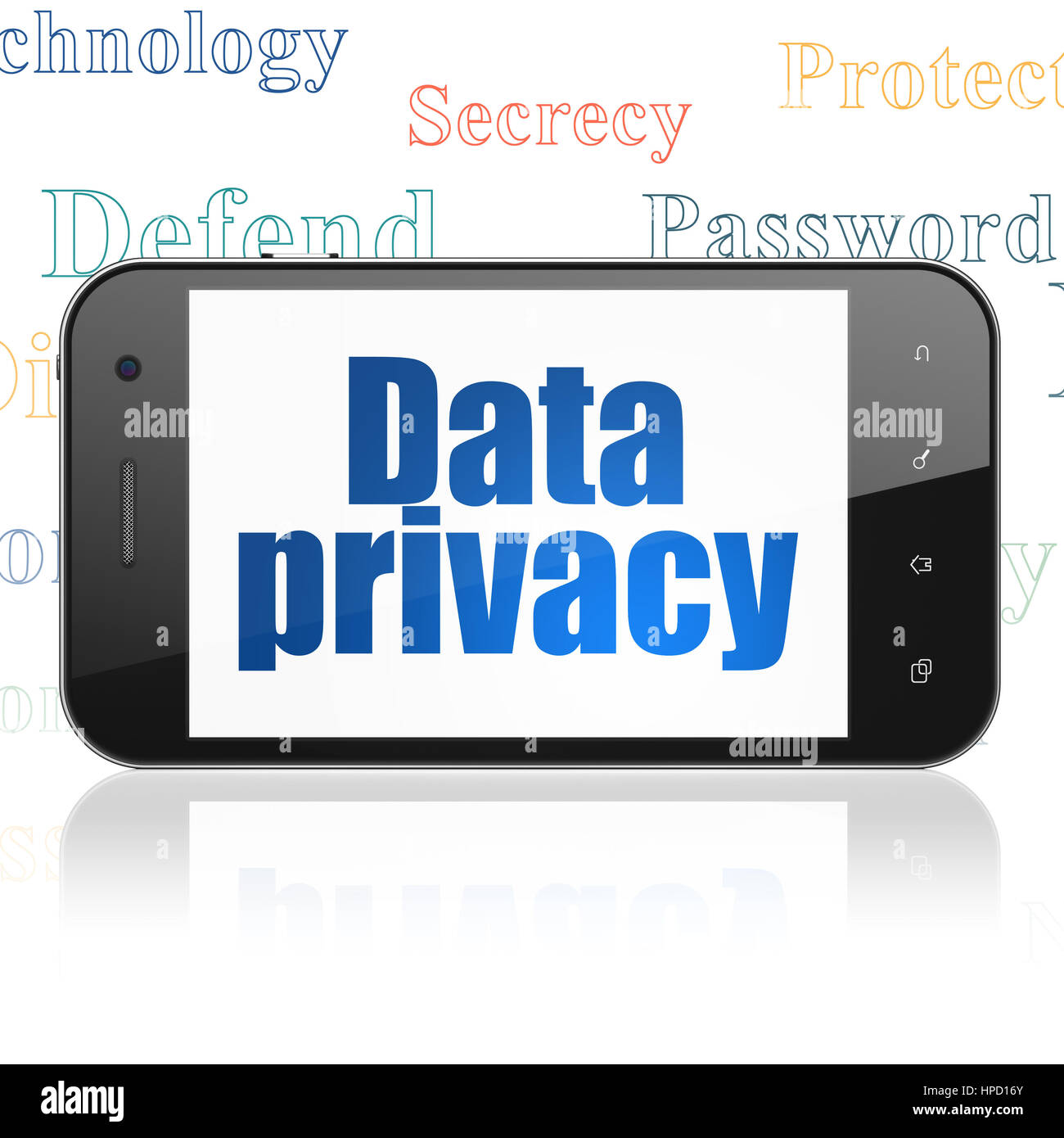 Security concept: Smartphone with blue text Data Privacy on display ...