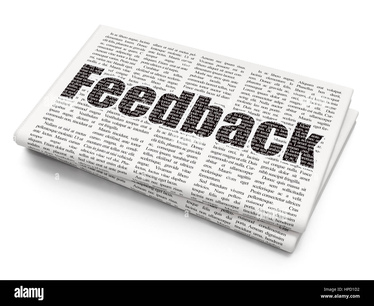Business concept: Pixelated black text Feedback on Newspaper background ...