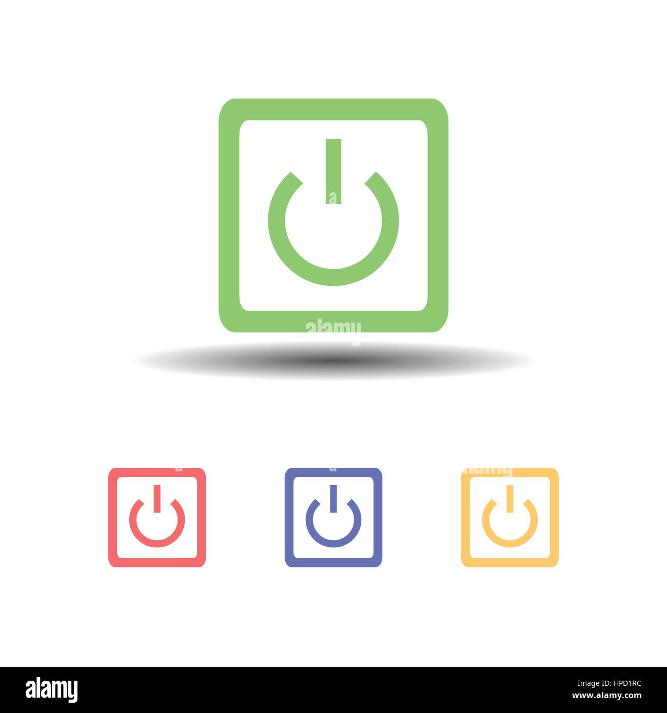 Icon four computer power button isolated on white background ...