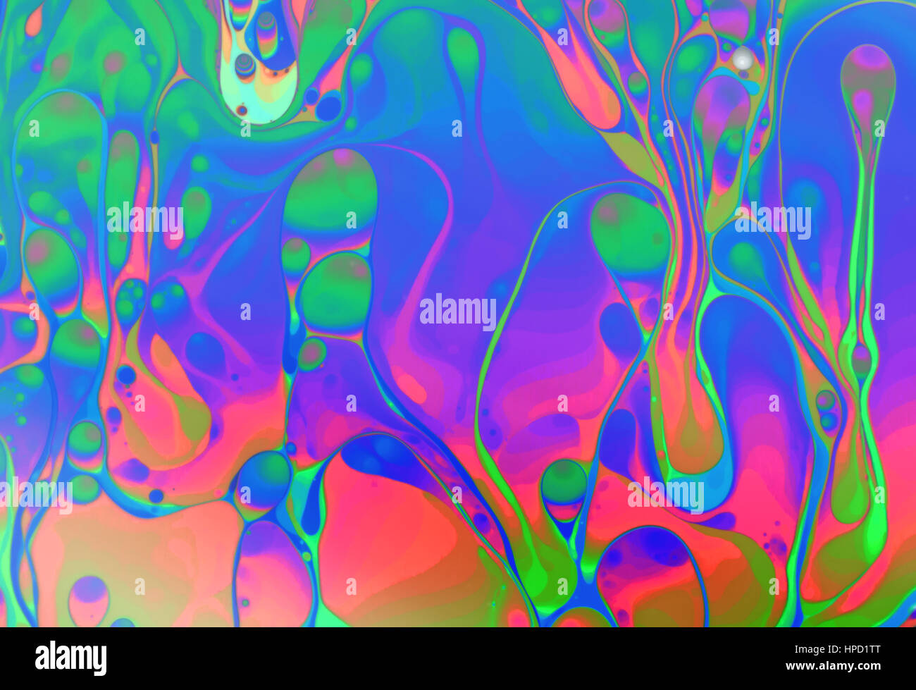 Psychedelic abstract formed by a soap bubble reflecting light Stock ...