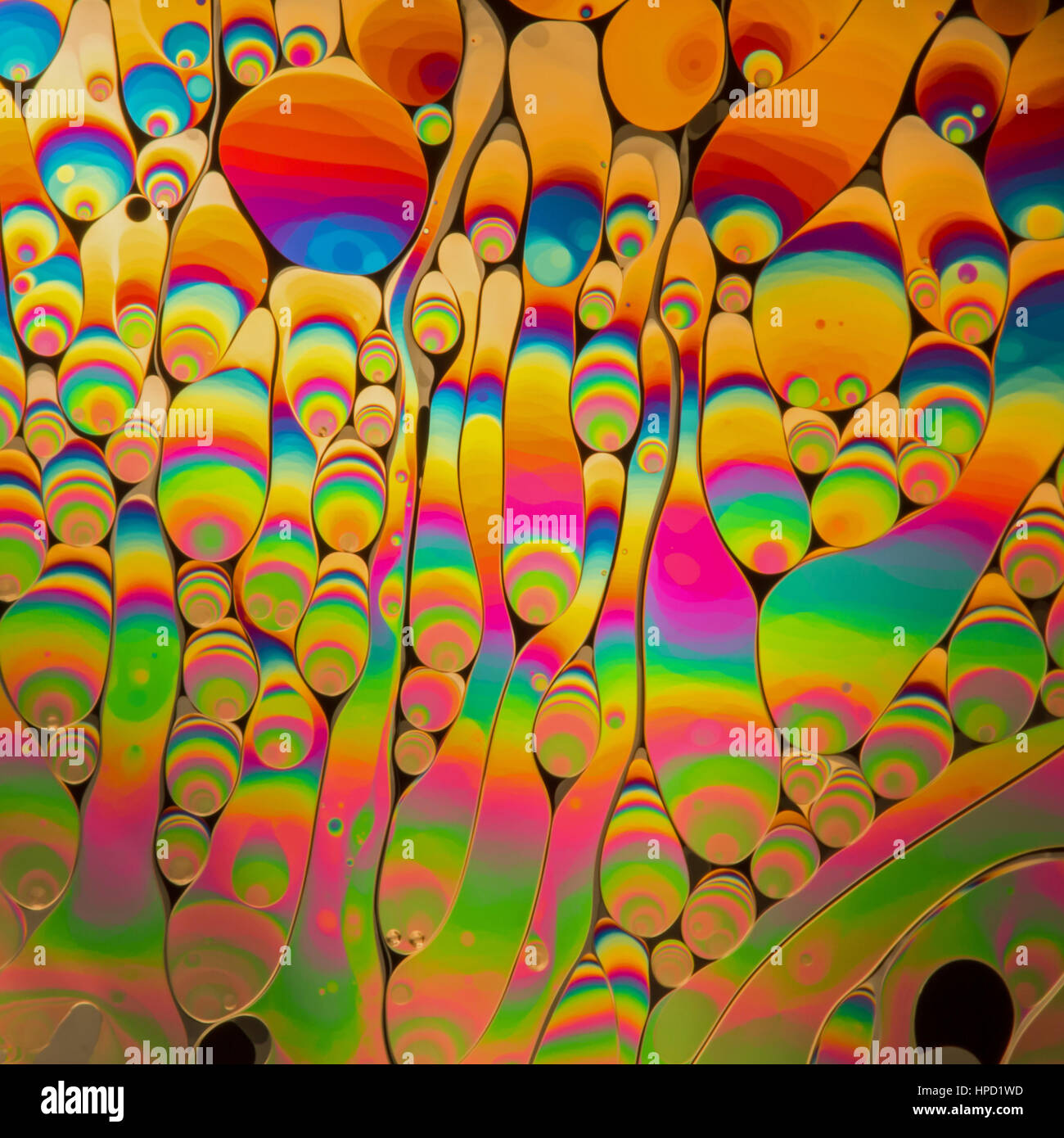 Psychedelic abstract formed by light reflecting off soap bubble Stock ...