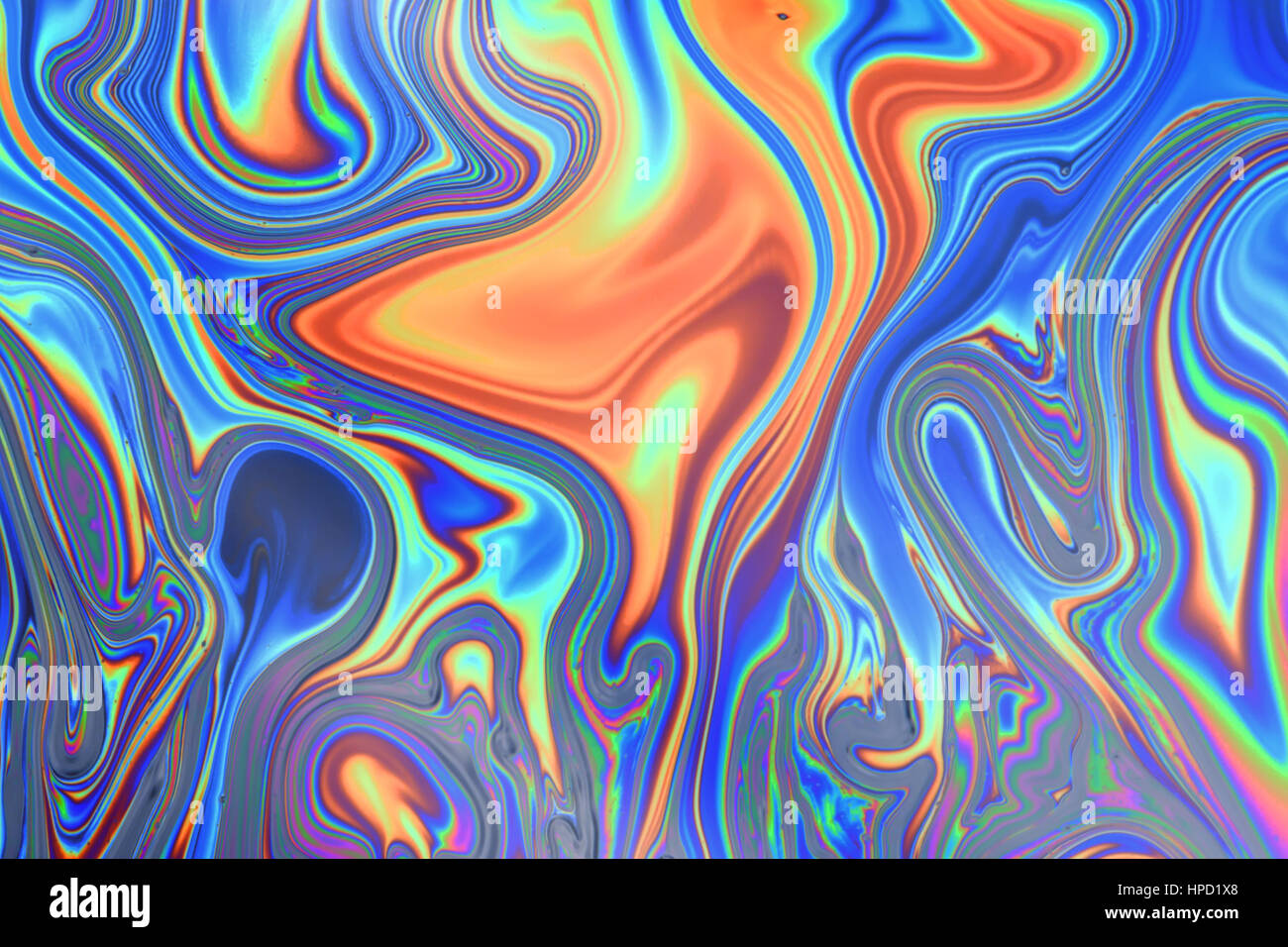 Psychedelic abstract formed by soap bubble reflecting light Stock Photo ...