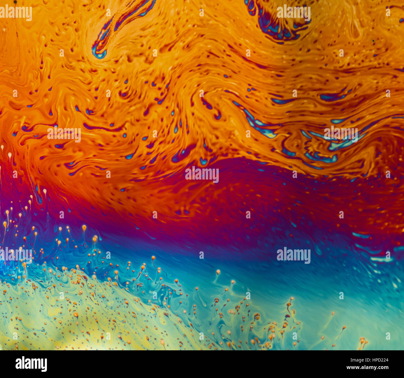 Psychedelic patterns formed on the surface of soap bubbles Stock Photo ...