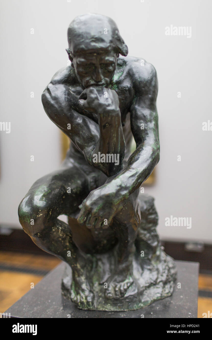 the Thinker by Rodin at the old national gallery in Berlin Stock Photo ...