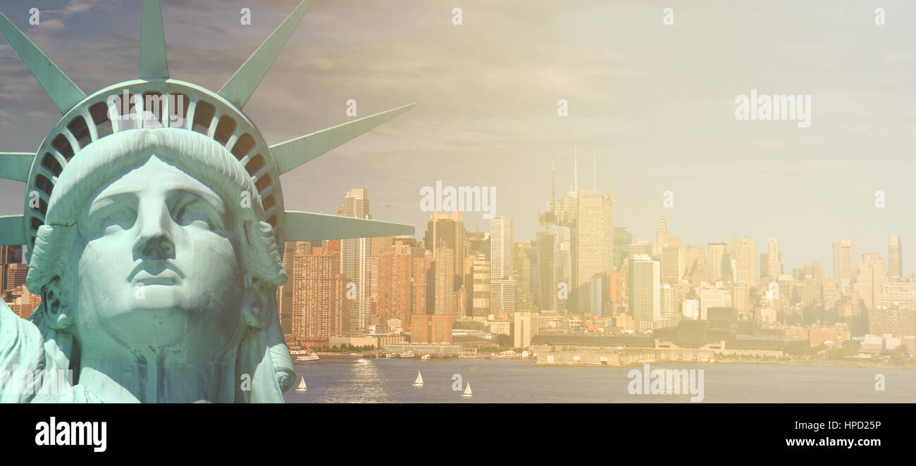 new york city skyline sunshine ray. famous new york city cityscape and ...
