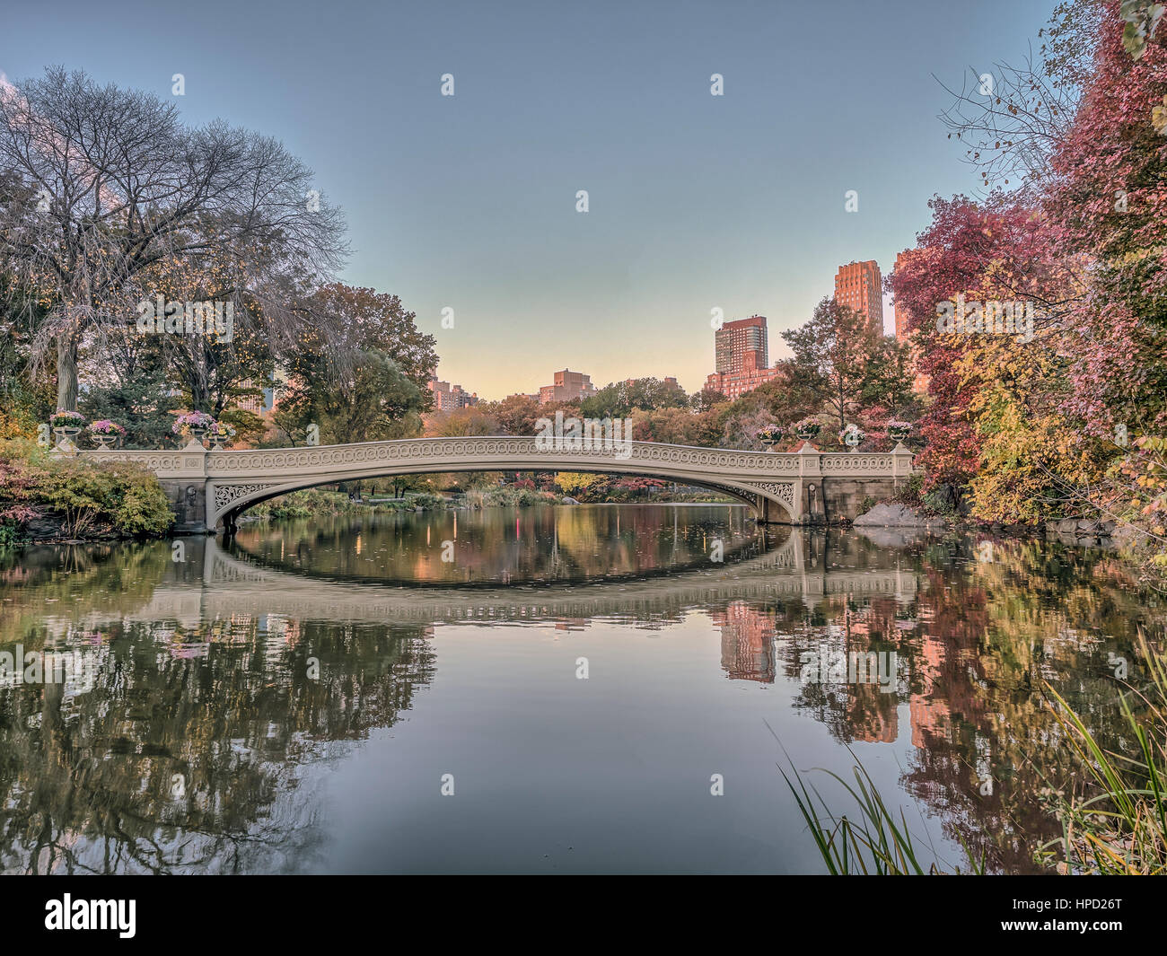 The Bow Bridge is a cast iron bridge located in Central Park, New York ...